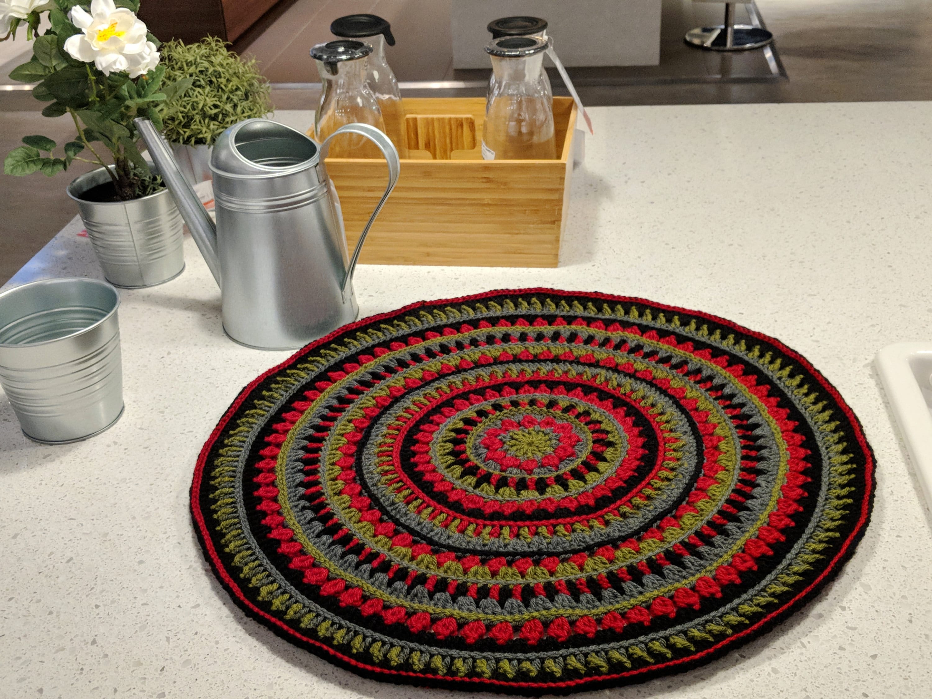 Handmade Crochet Table Mat, Crochet Plate Mat, Handmade Placemat ...