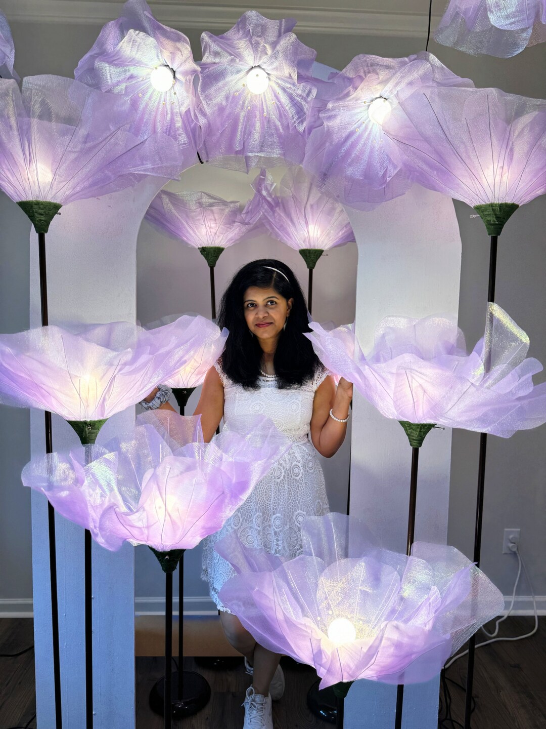 Handmade Organza Giant Flower Floor Lamp With Light: Event Decor - Etsy