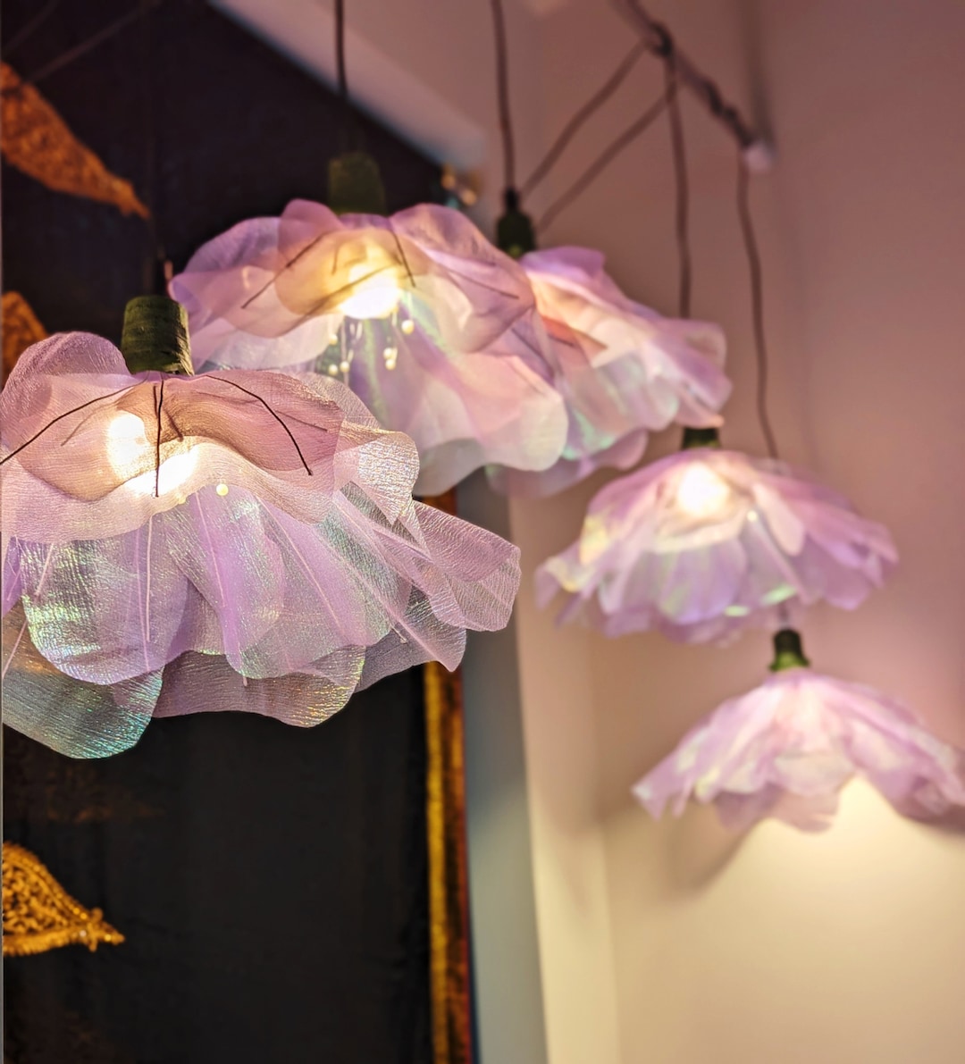 Giant Flowers Hanging Light, Handmade Large Flower Hanging Lights ...