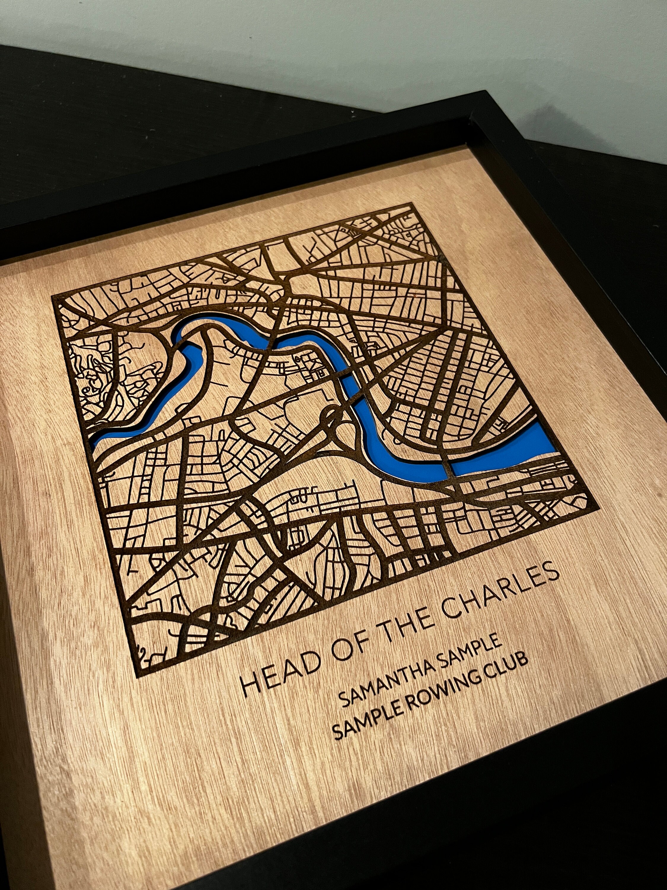 Charles River 3D Wood Map With Rower and Rowing Teams Personalized - Etsy