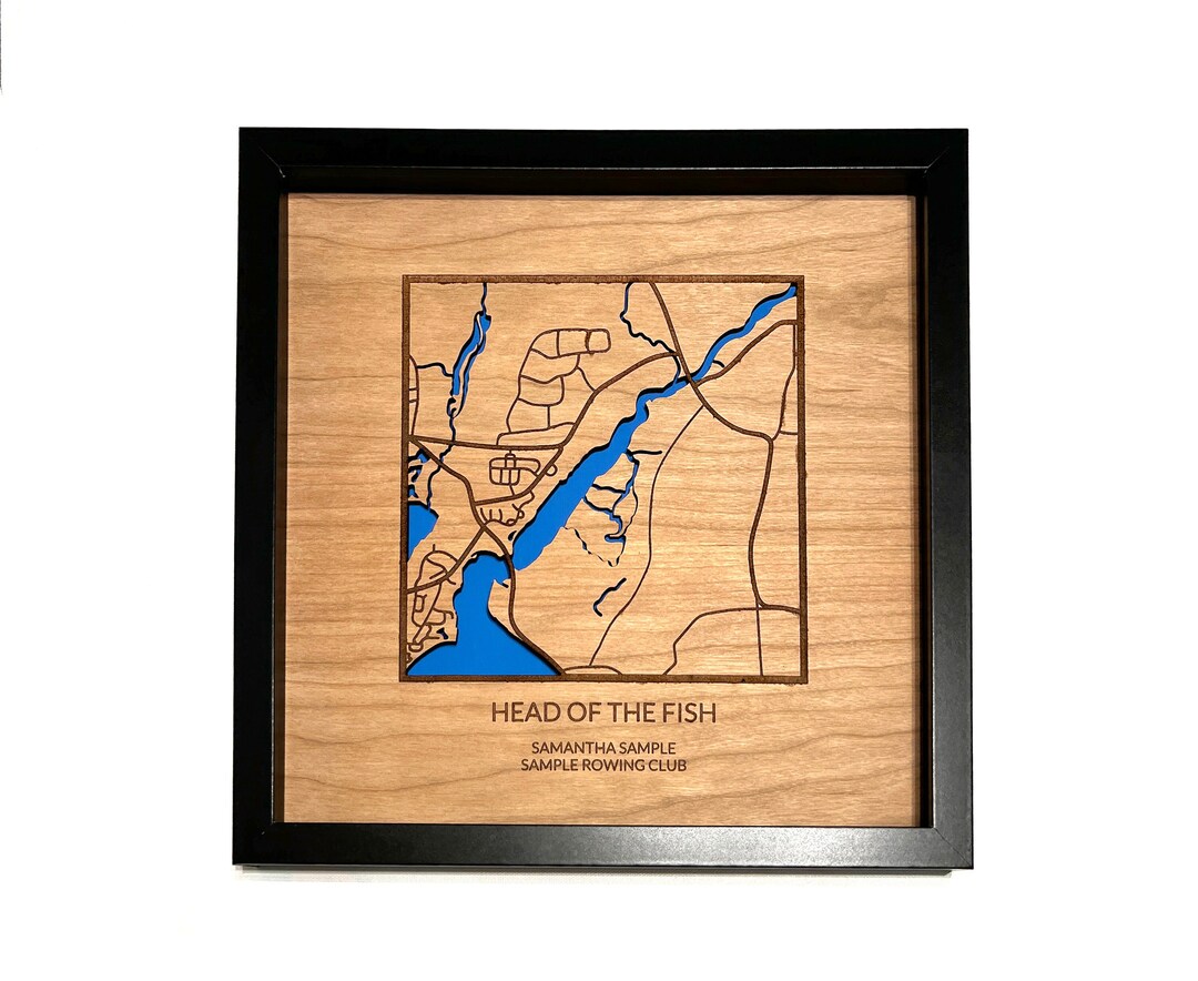 Head of the Fish Regatta 3D Wood Map With Rower and Rowing Teams ...