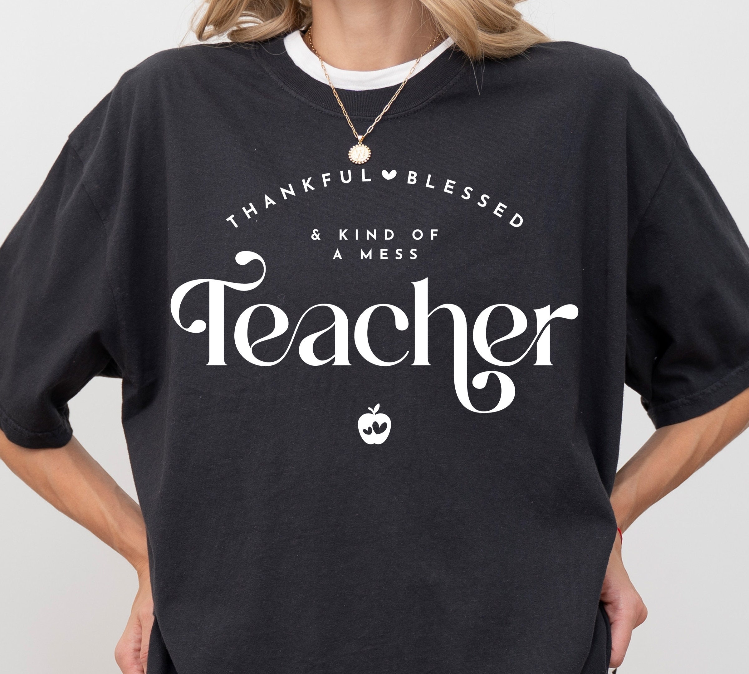 Fall Teacher Svg Thankful Blessed Kind of a Mess Teacher - Etsy