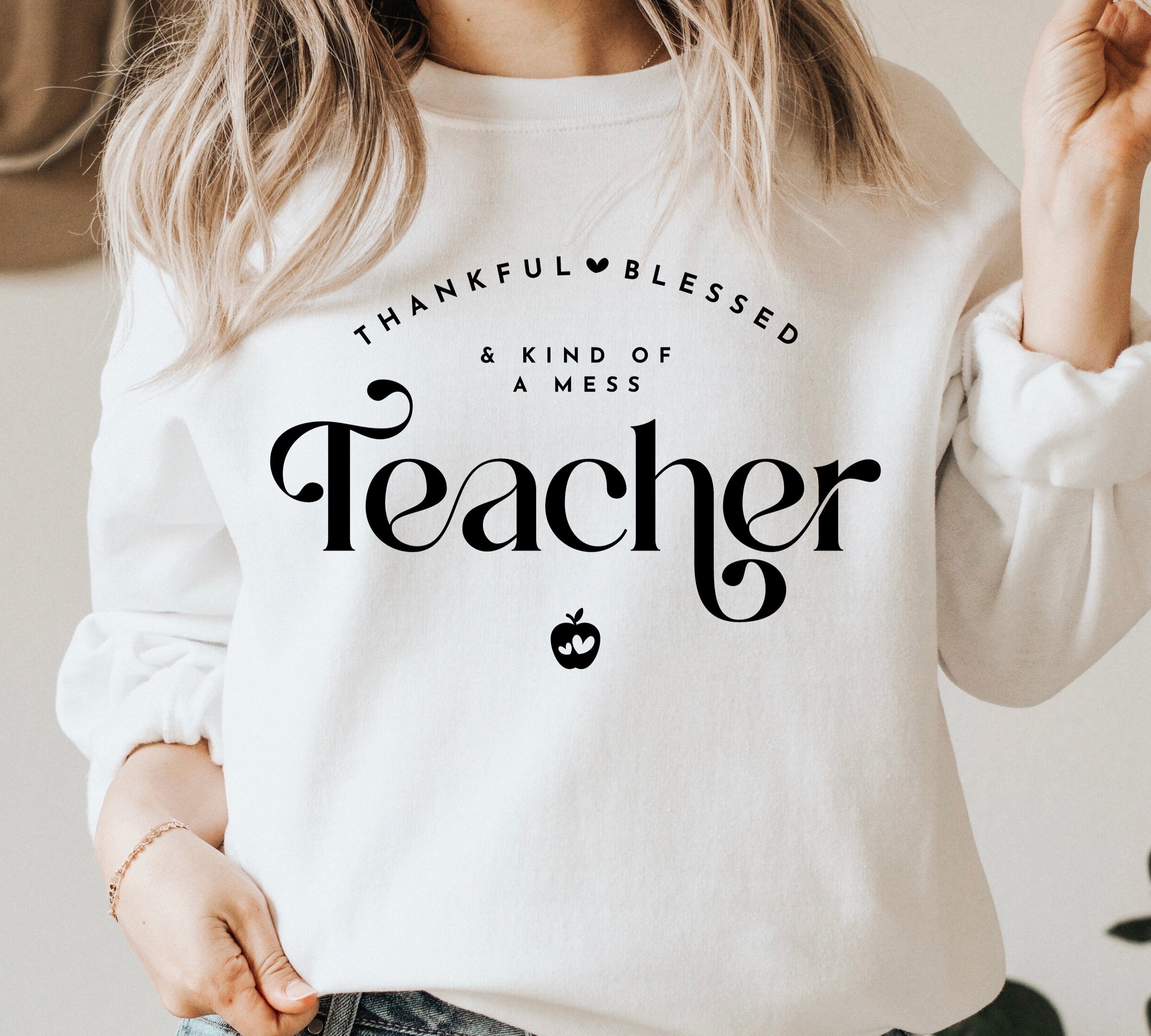 Fall Teacher Svg Thankful Blessed Kind of a Mess Teacher - Etsy