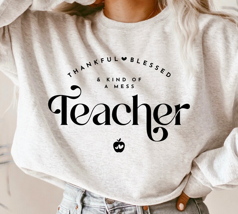 Fall Teacher Svg Thankful Blessed Kind of a Mess Teacher - Etsy