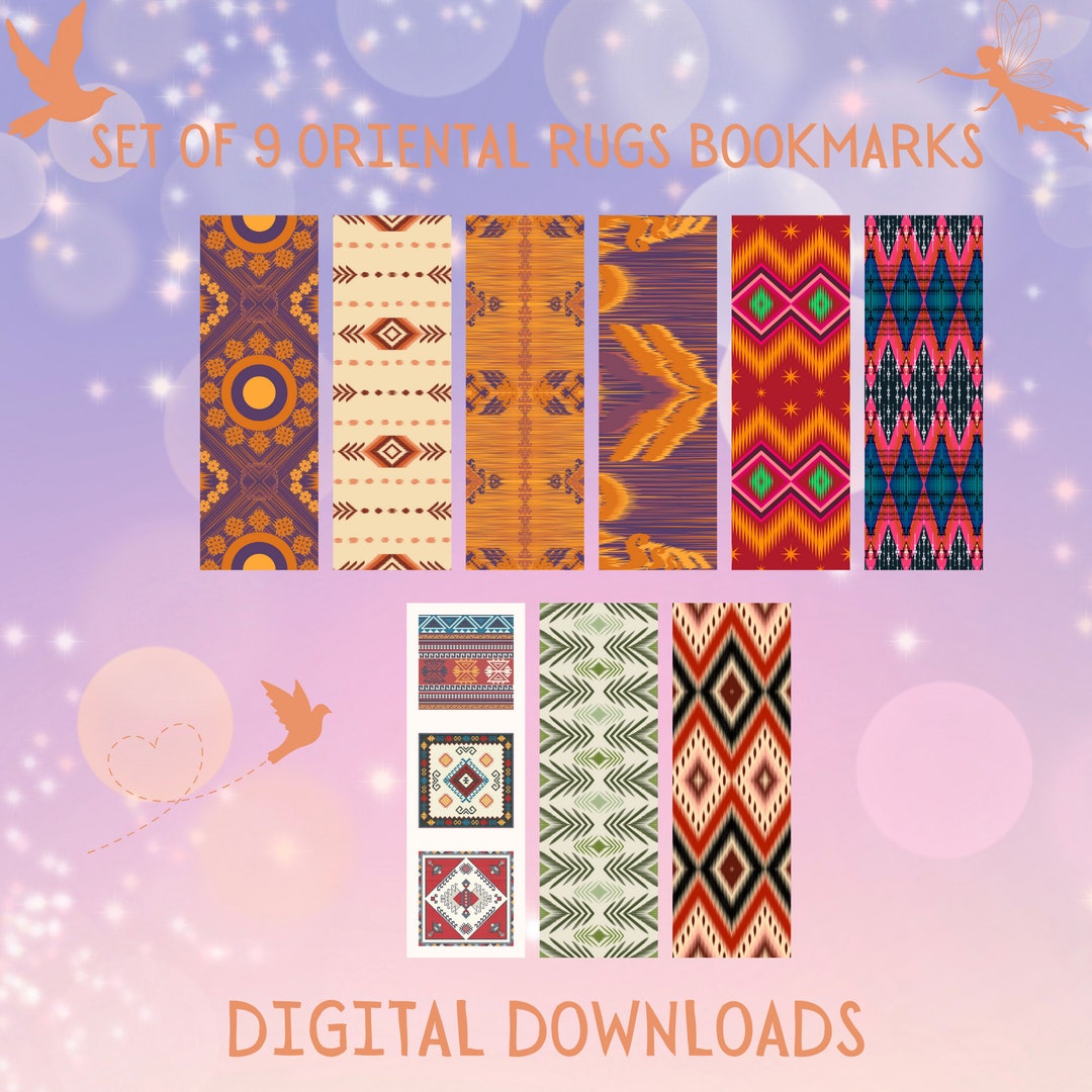 Oriental Rugs Bookmarks Set of 9 Digital Bookmarks to Download ...