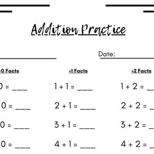Addition Practice Pages - Etsy