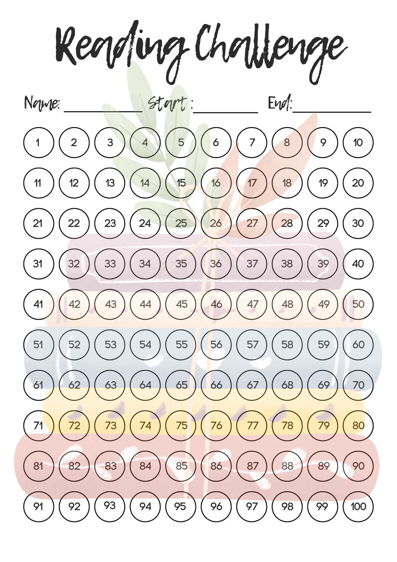 Reading Challenge Tracker - Summer Challenge - Etsy
