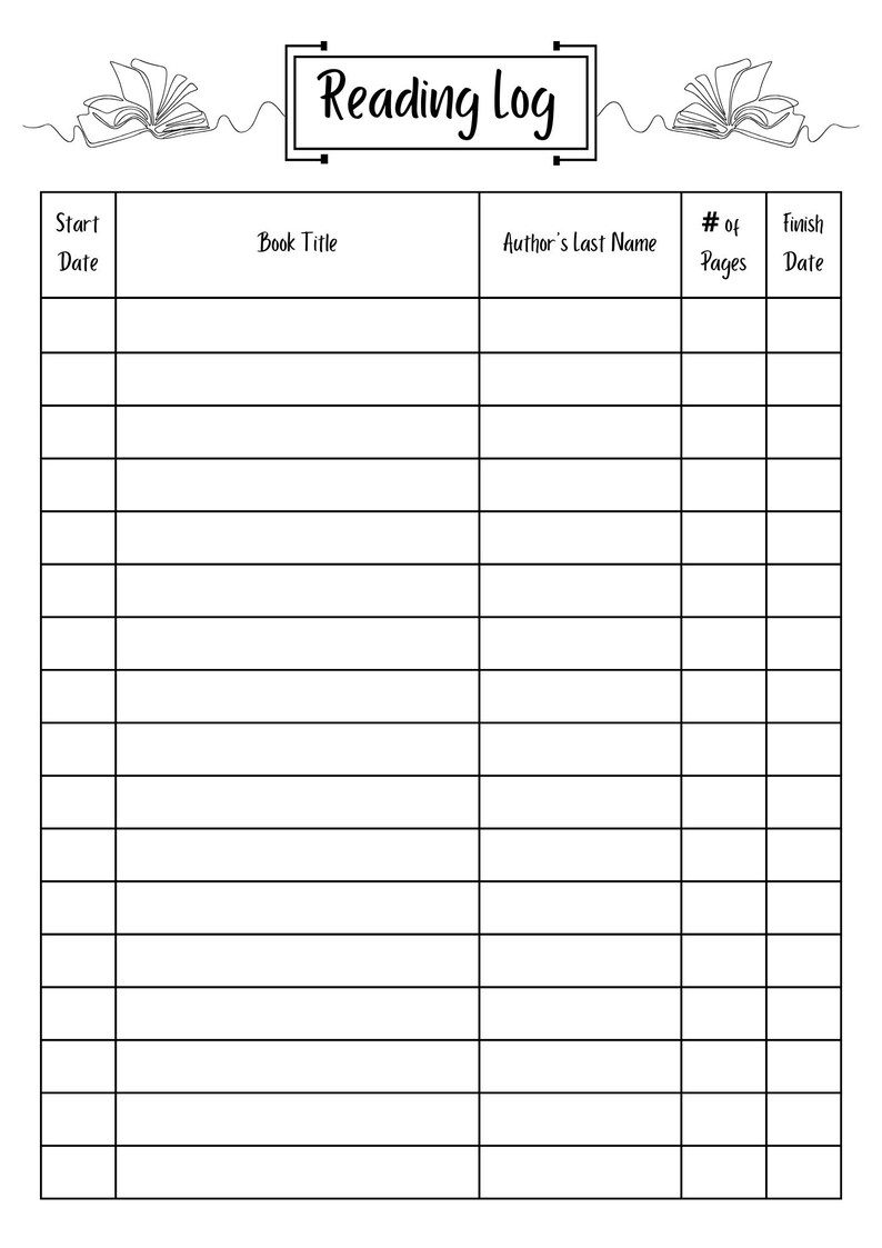 Reading Log Set - Flexible for Home School or K-12 Education - 5 Pages ...