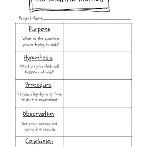 Scientific Method Worksheet - Etsy