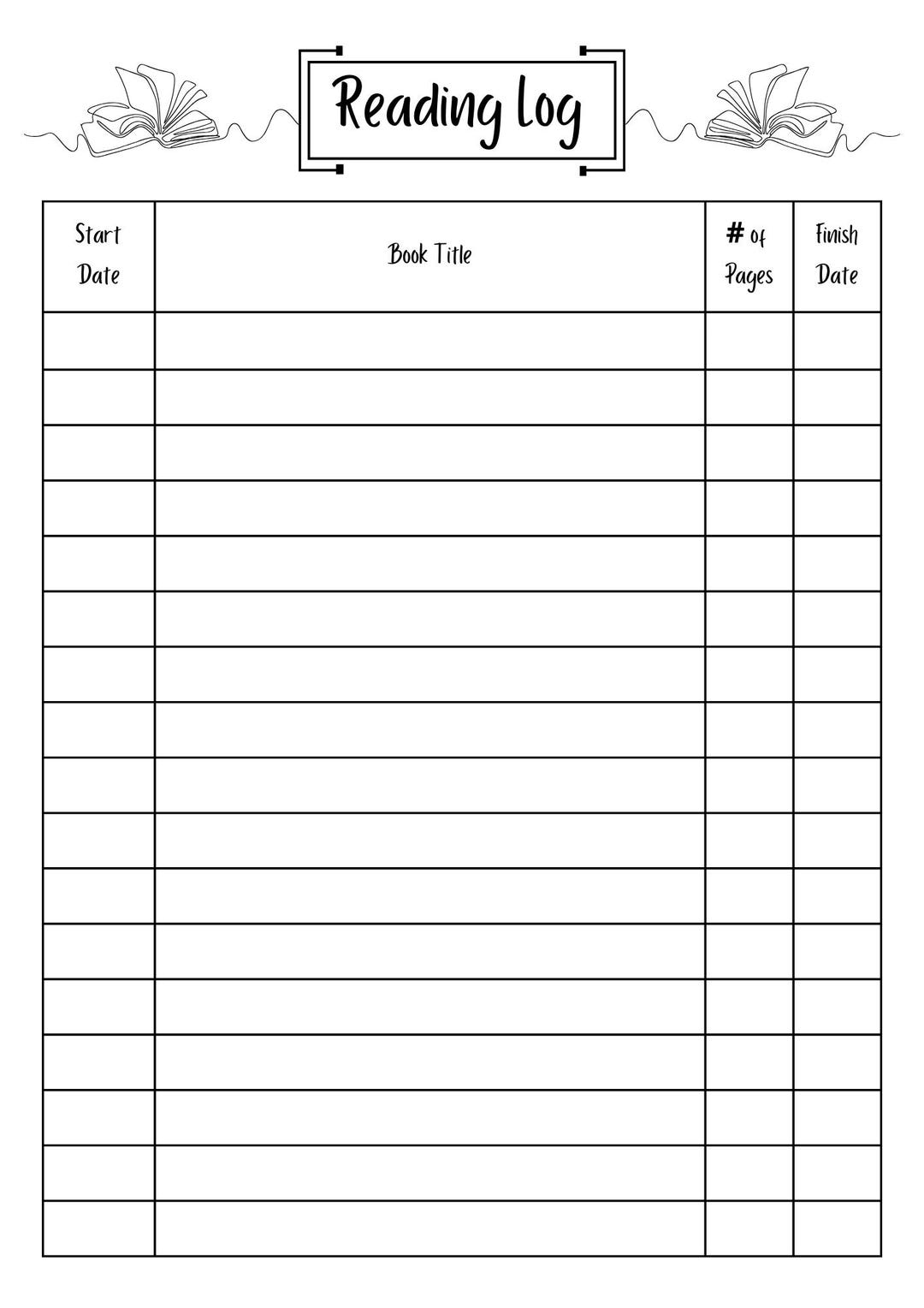 Reading Log Set - Flexible for Home School or K-12 Education - 5 Pages ...