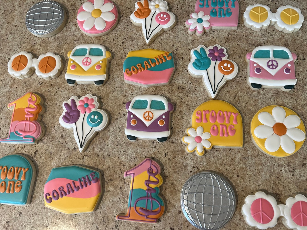 Groovy One Cookies / Birthday Cookies / Groovy One Customized Cookies ...