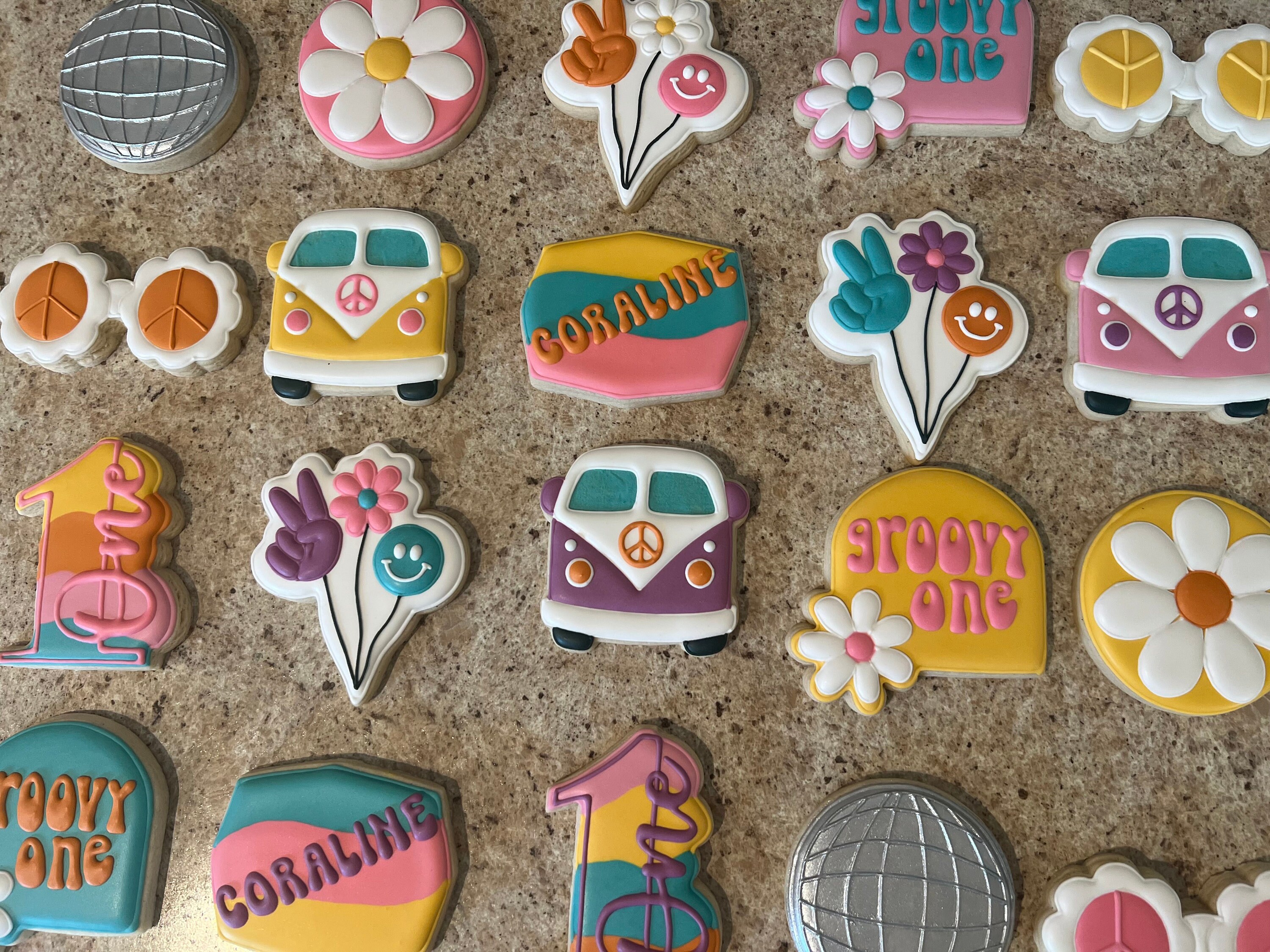 Groovy One Cookies / Birthday Cookies / Groovy One Customized Cookies ...