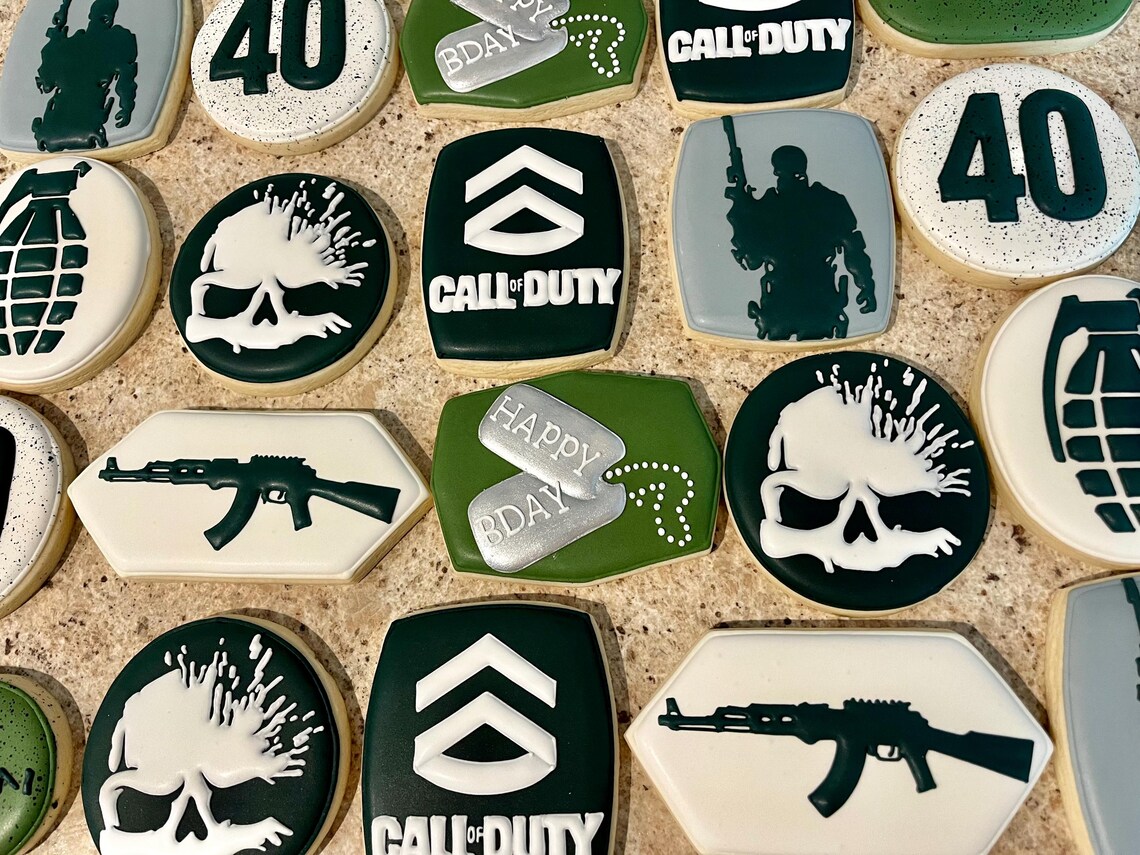 Call of Duty Birthday Cookies: Birthday Party Favors - Etsy