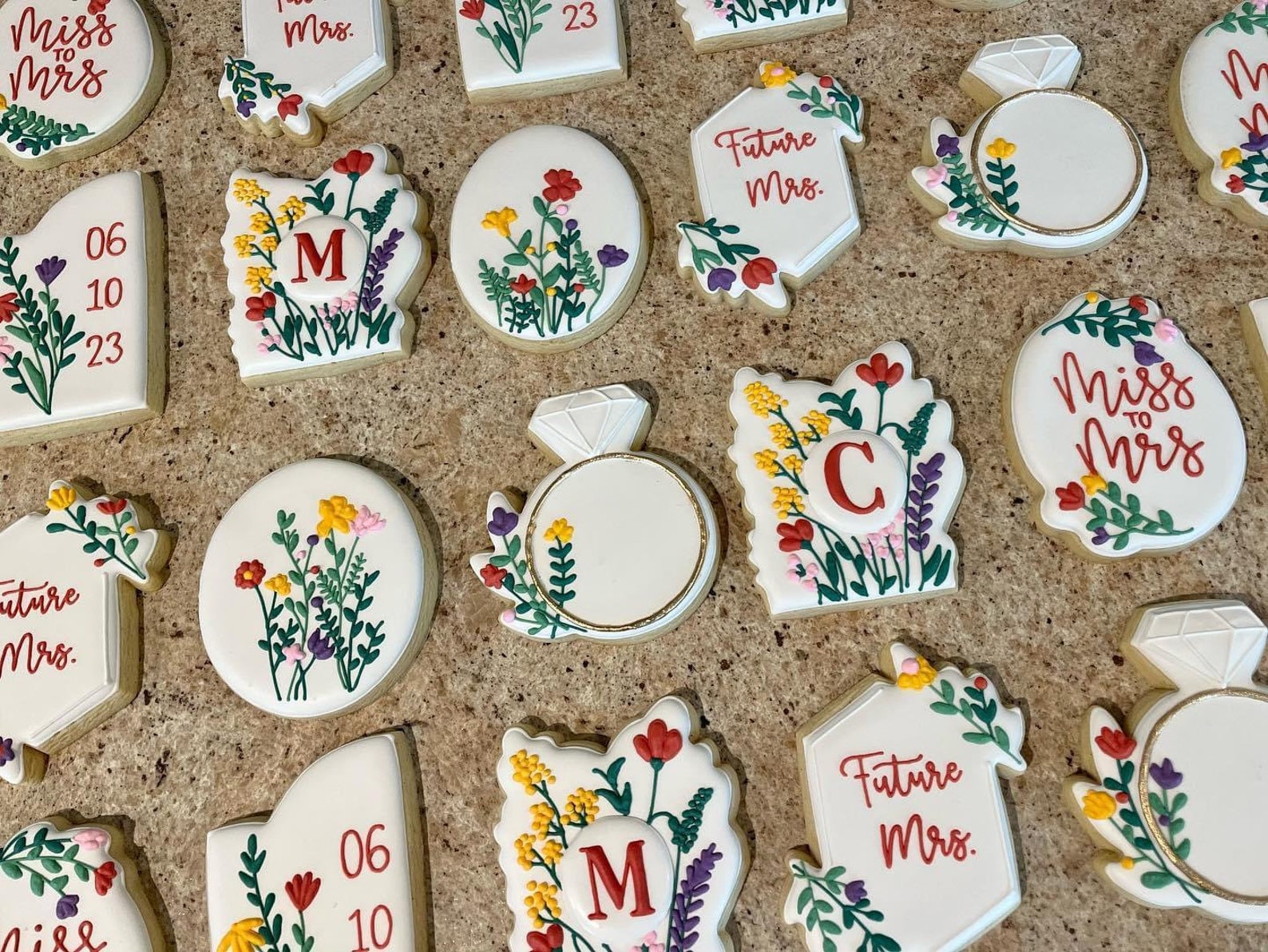 Custom Wildflower Cookies: Bridal Shower, Wedding, Bachelorette (dozen ...