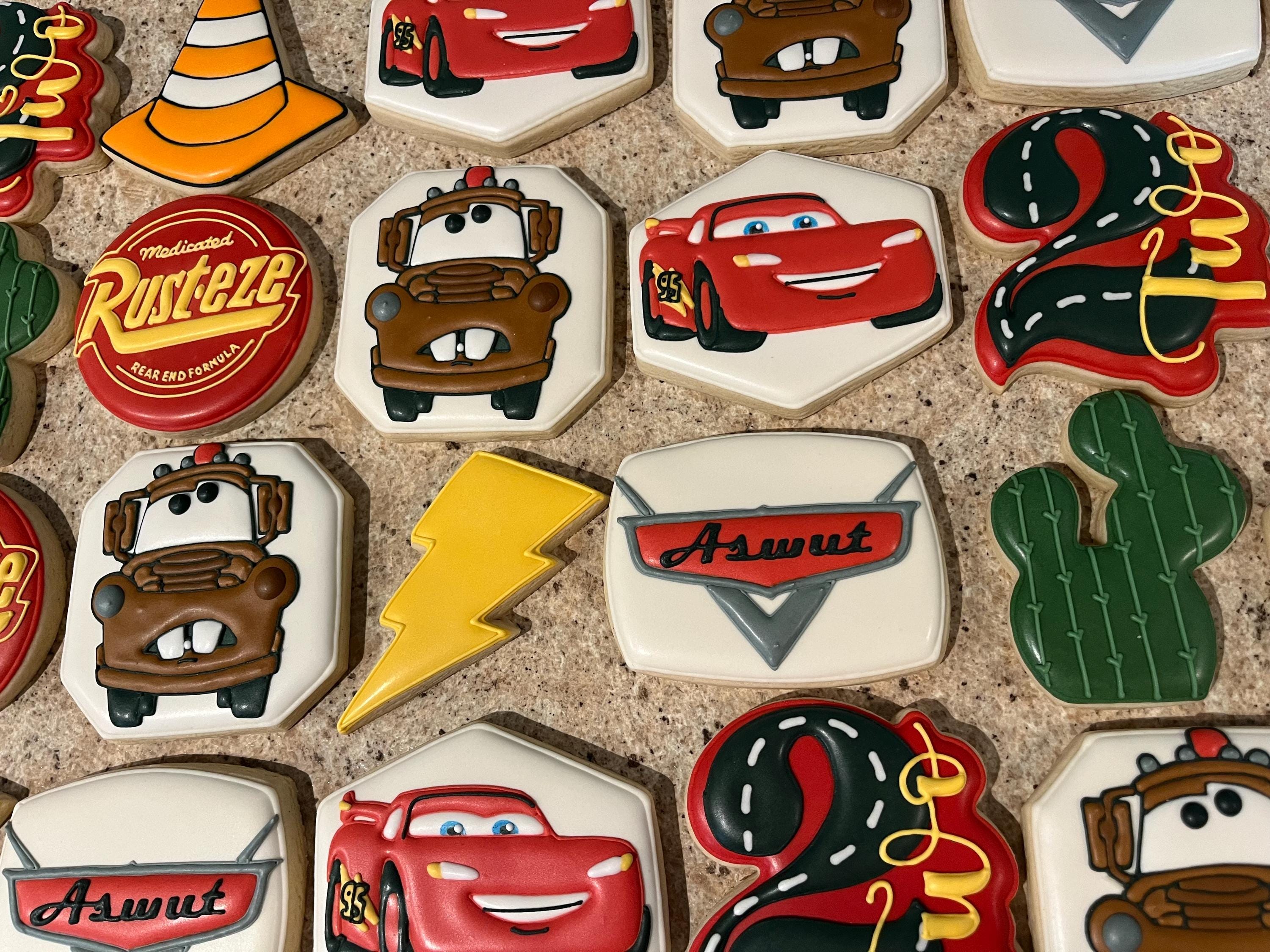 Cars Themed Cookies: Personalized Birthday Favors - Etsy