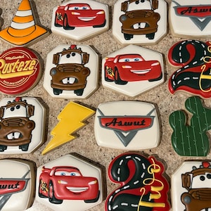 Cars Themed Cookies: Personalized Birthday Favors - Etsy