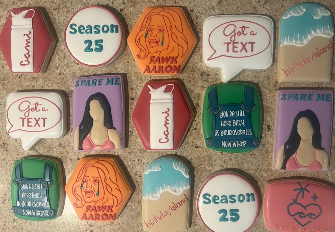 Love Island Themed Cookies: Custom Birthday Dozen - Etsy