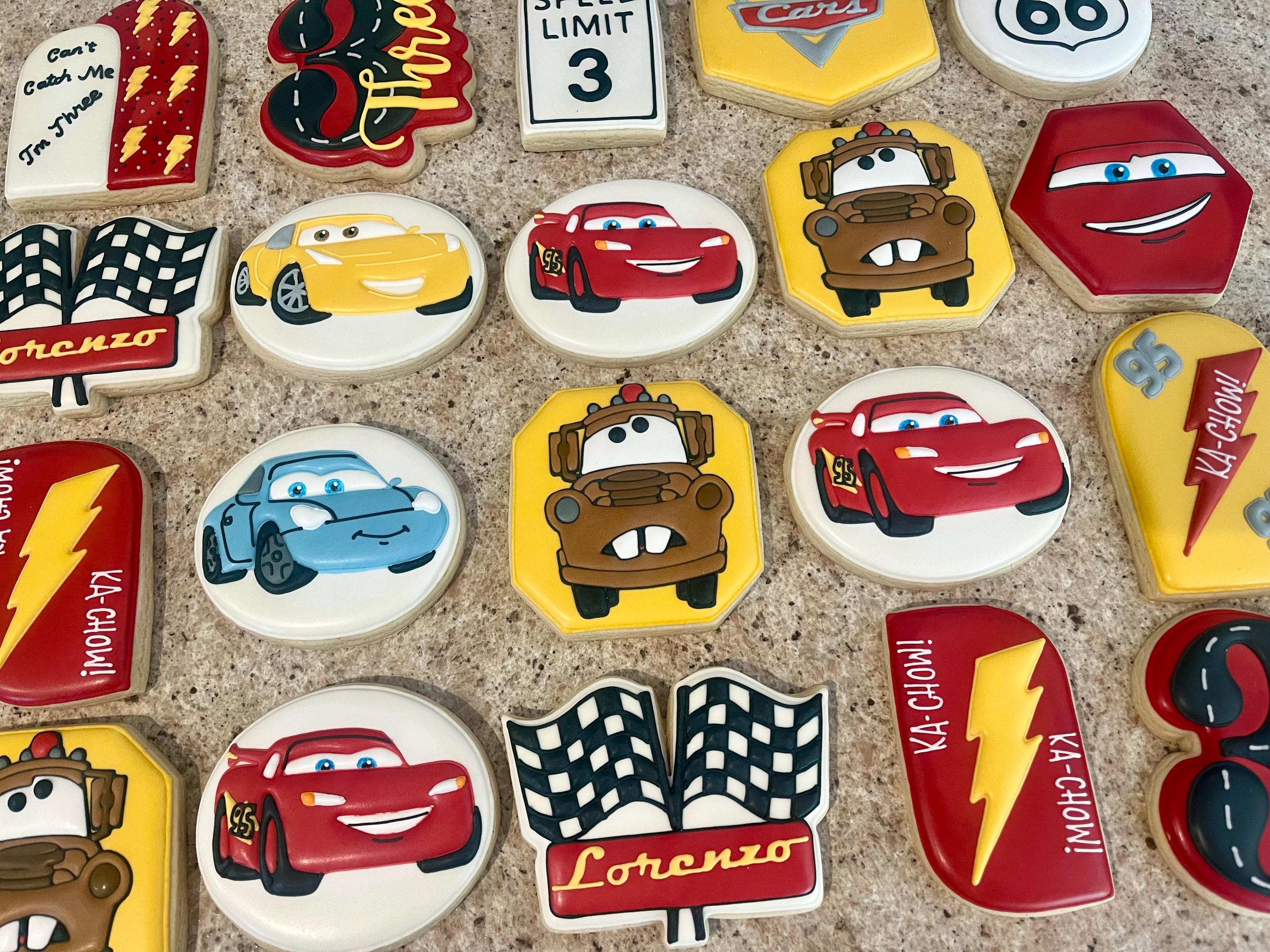 Cars Themed Cookies: Personalized Birthday Favors - Etsy