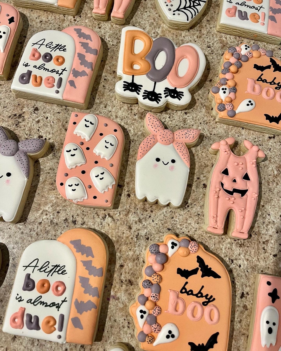 Halloween Baby Shower Cookies: 'A Little Boo is Almost Due' Theme - Etsy