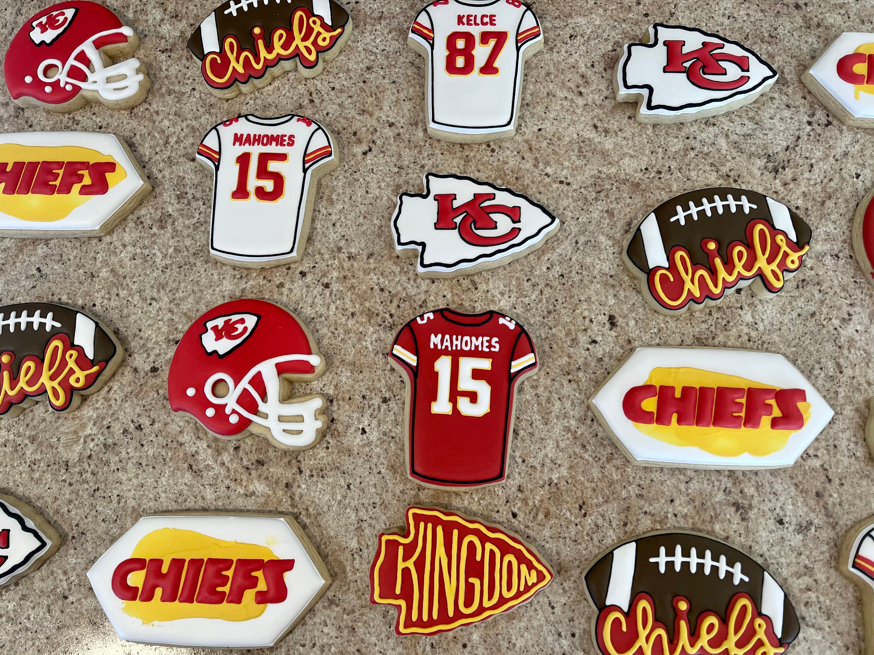 Chiefs Vanilla Bean Cookies: Football Party Favors - Etsy