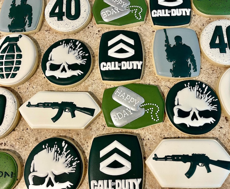Call of Duty Birthday Cookies: Birthday Party Favors - Etsy