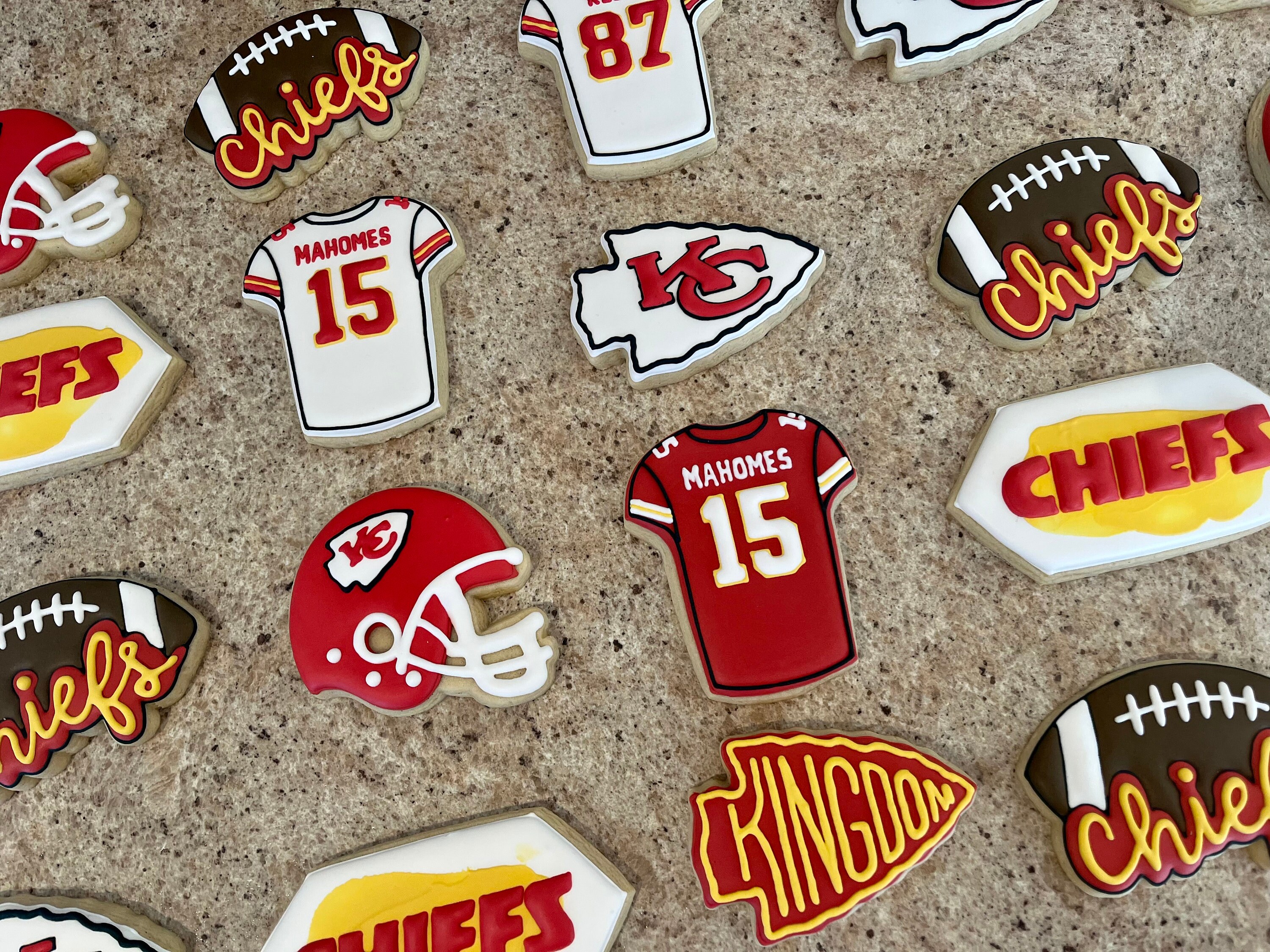 Chiefs Vanilla Bean Cookies: Football Party Favors - Etsy