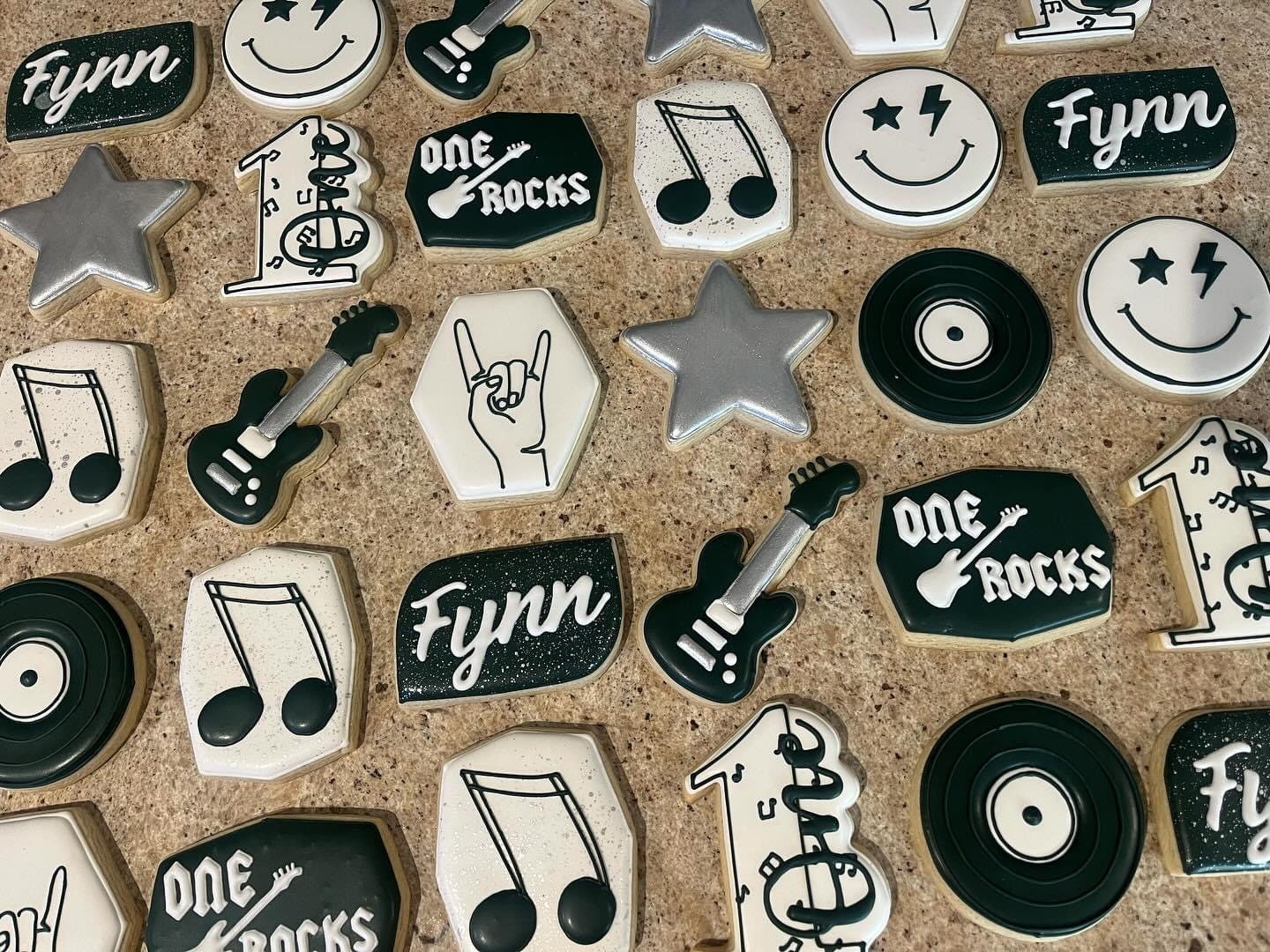 ONE ROCKS Cookies / Birthday Cookies / Birthday Custom Cookies / One ...