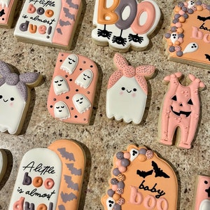 Halloween Baby Shower Cookies: 'A Little Boo is Almost Due' Theme - Etsy