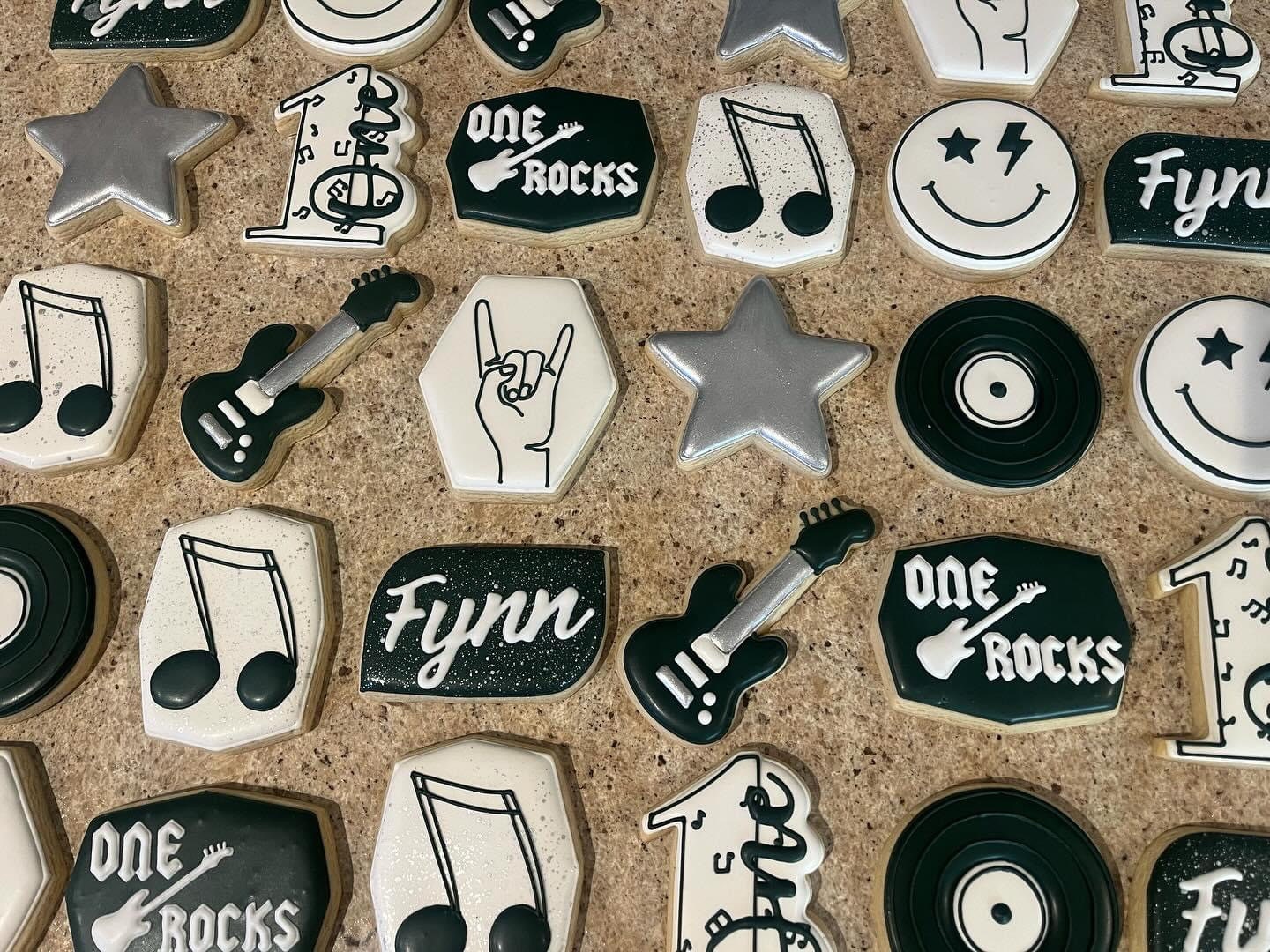ONE ROCKS Cookies / Birthday Cookies / Birthday Custom Cookies / One ...