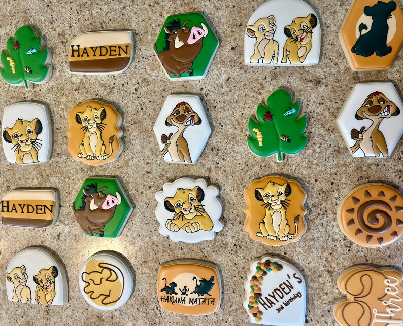 Lion King Birthday Cookies: Custom Name & Number - Etsy