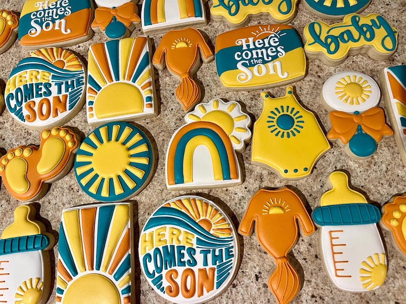 Here Comes the Son Baby Shower Cookies - One Dozen - Etsy