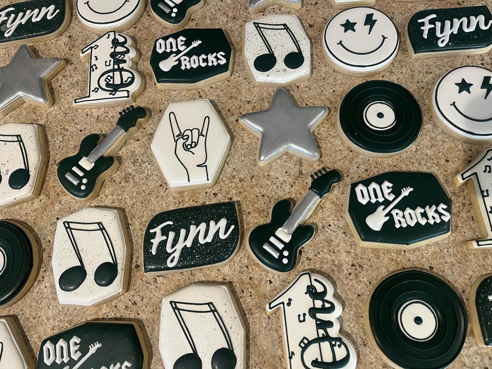 ONE ROCKS Cookies / Birthday Cookies / Birthday Custom Cookies / One ...