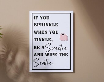 Funny Bathroom Wall Art 'if You Sprinkle When You Tinkle' | Printable ...