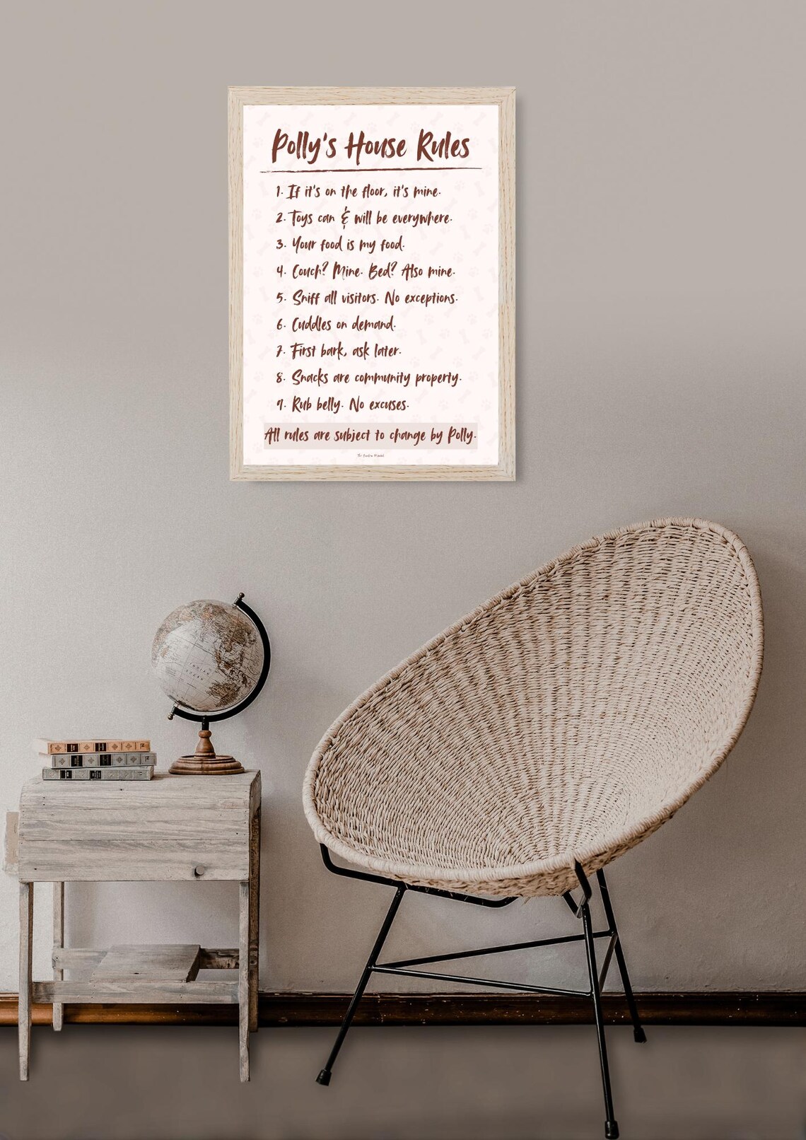 Personalised Dog House Rules Poster – Custom Funny Pet Wall Art – Add ...