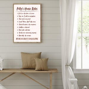 Personalised Dog House Rules Poster – Custom Funny Pet Wall Art – Add ...