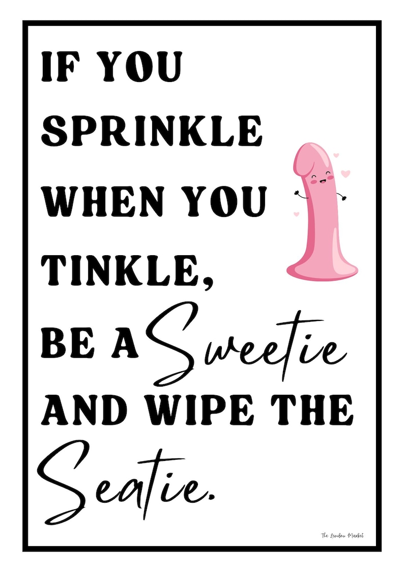 Funny Bathroom Wall Art 'if You Sprinkle When You Tinkle' | Printable ...