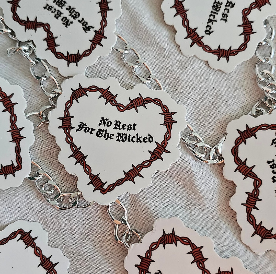 Barbed Wire Heart Sticker / Heart Sticker / No Rest for the Wicked ...