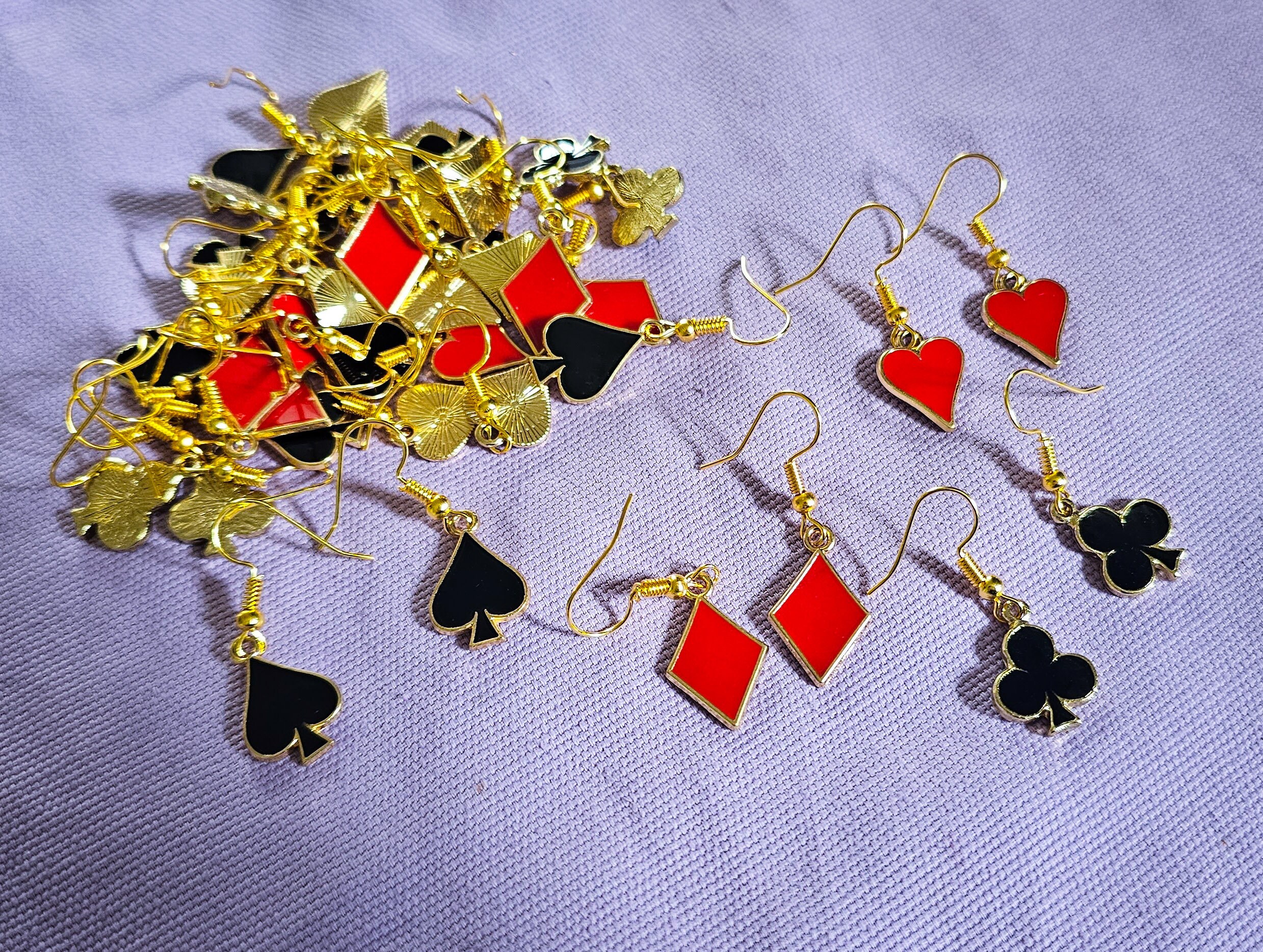Playing Card Earrings/ Card Suit Earrings/ Casino Earrings/ - Etsy