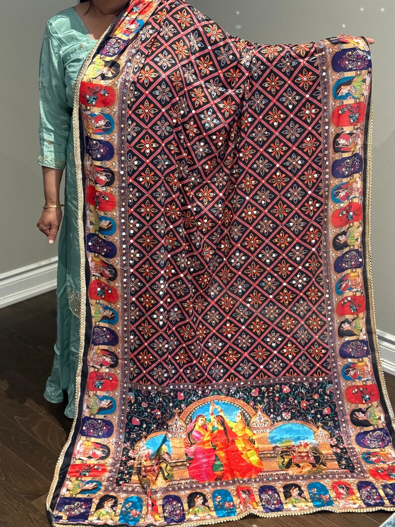 Pakistani Dupatta Indian Duppatta Multicolor Phulkari Chunni Chunni ...