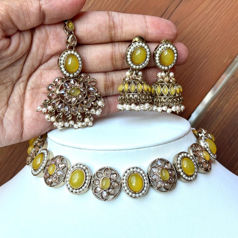 Yellow Jewelry Set - Etsy