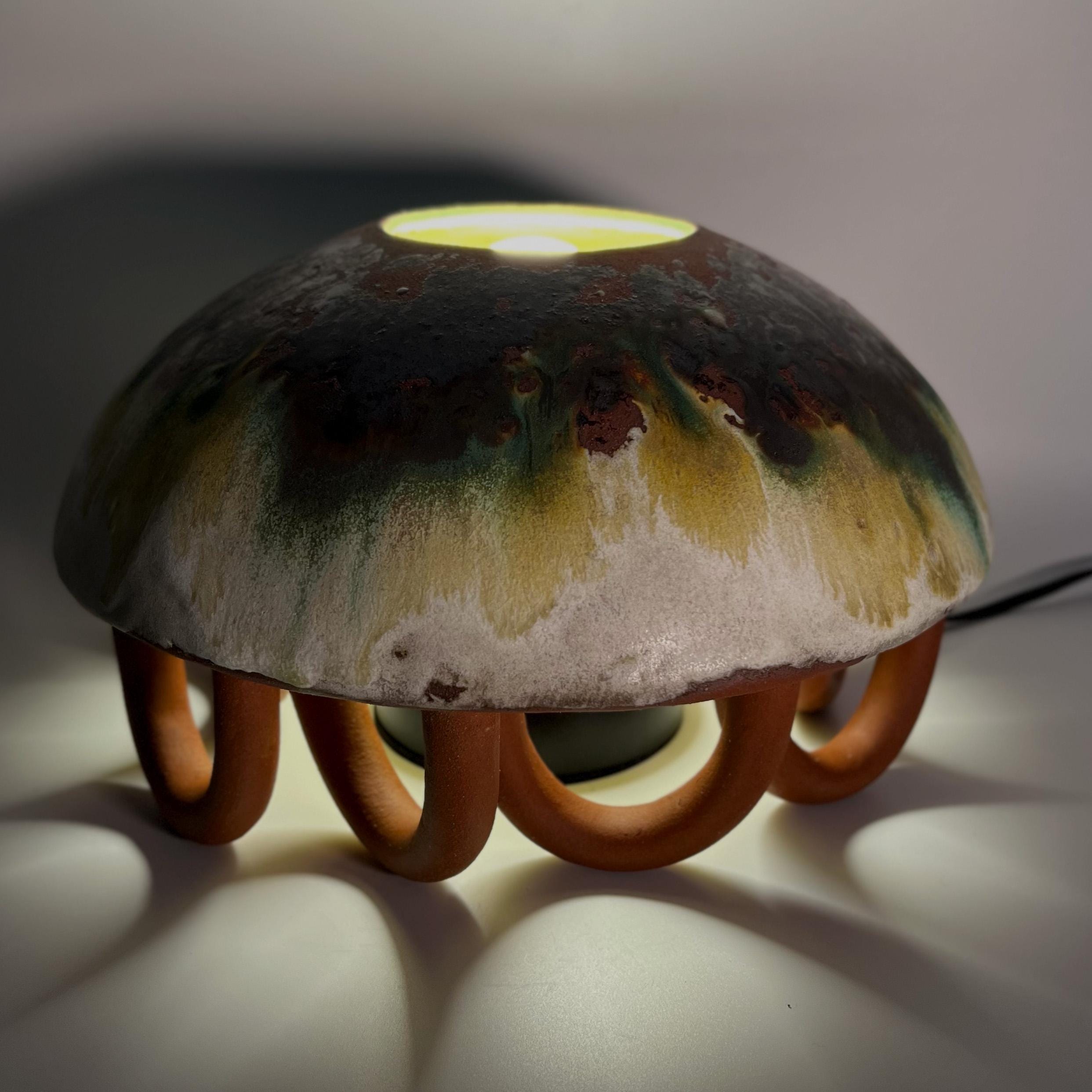 Hand Built Ceramic Tabletop Lamp - Etsy