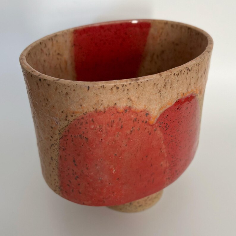 Hand Built Ceramic Pink Pedestal Bowl - Etsy