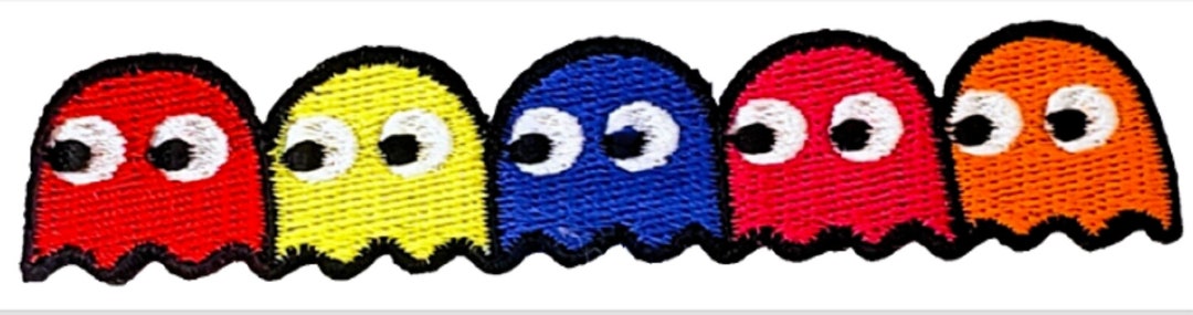 Pac Man Ghosts Pinky Blinky Inky Clyde Embroidered Iron On Etsy