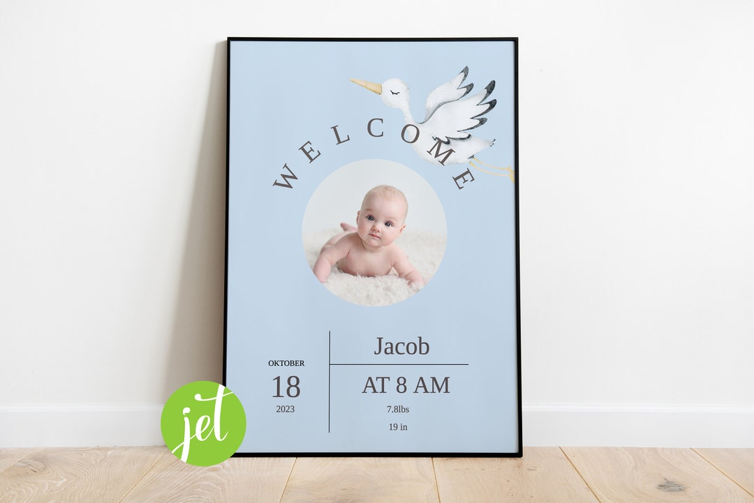 Printable Decorative Birth Stats Sign, Personalized Birth Stats Sign ...