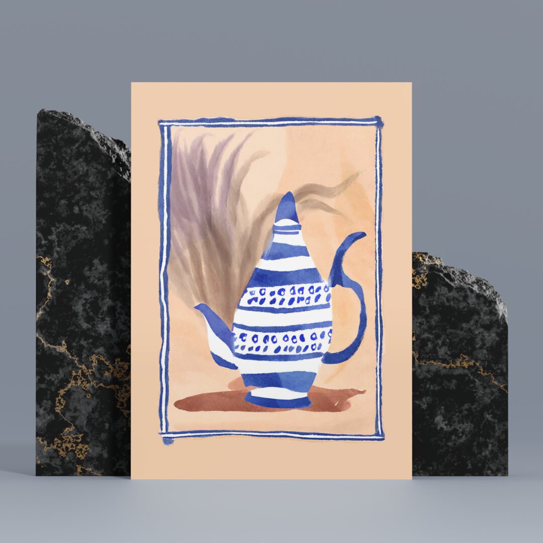 African Teapot Poster - Etsy