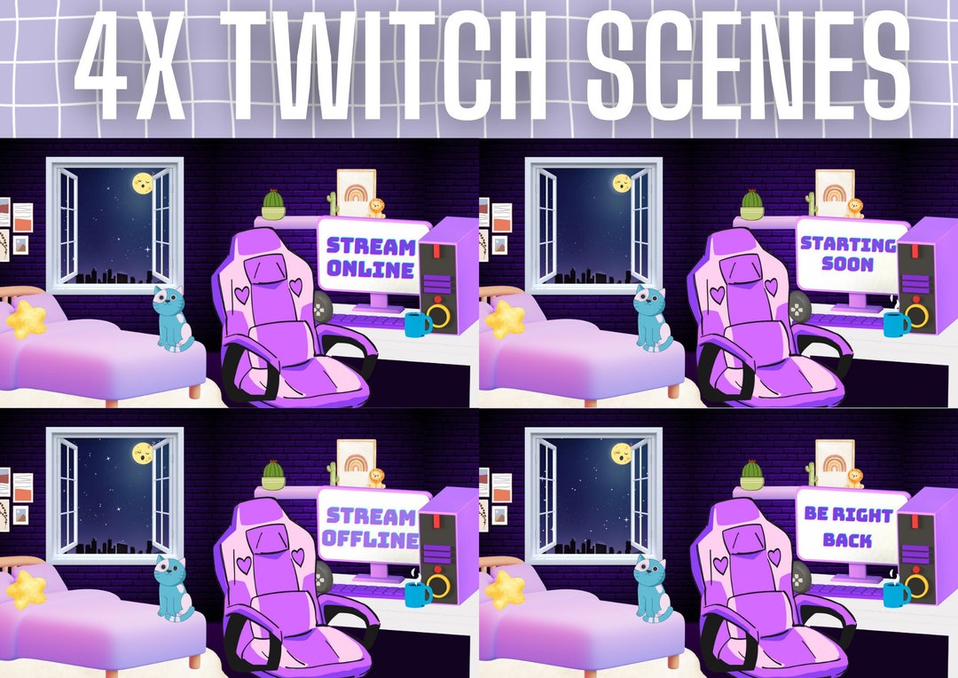 4x Pack TWITCH SCENE OBS for Your Stream Custom - Etsy