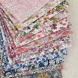 Liberty Fabric Pack ~ Wild Flowers | Tana Lawn™ Cotton Quilting Patchwork Charm Bundle Blue Pink ...