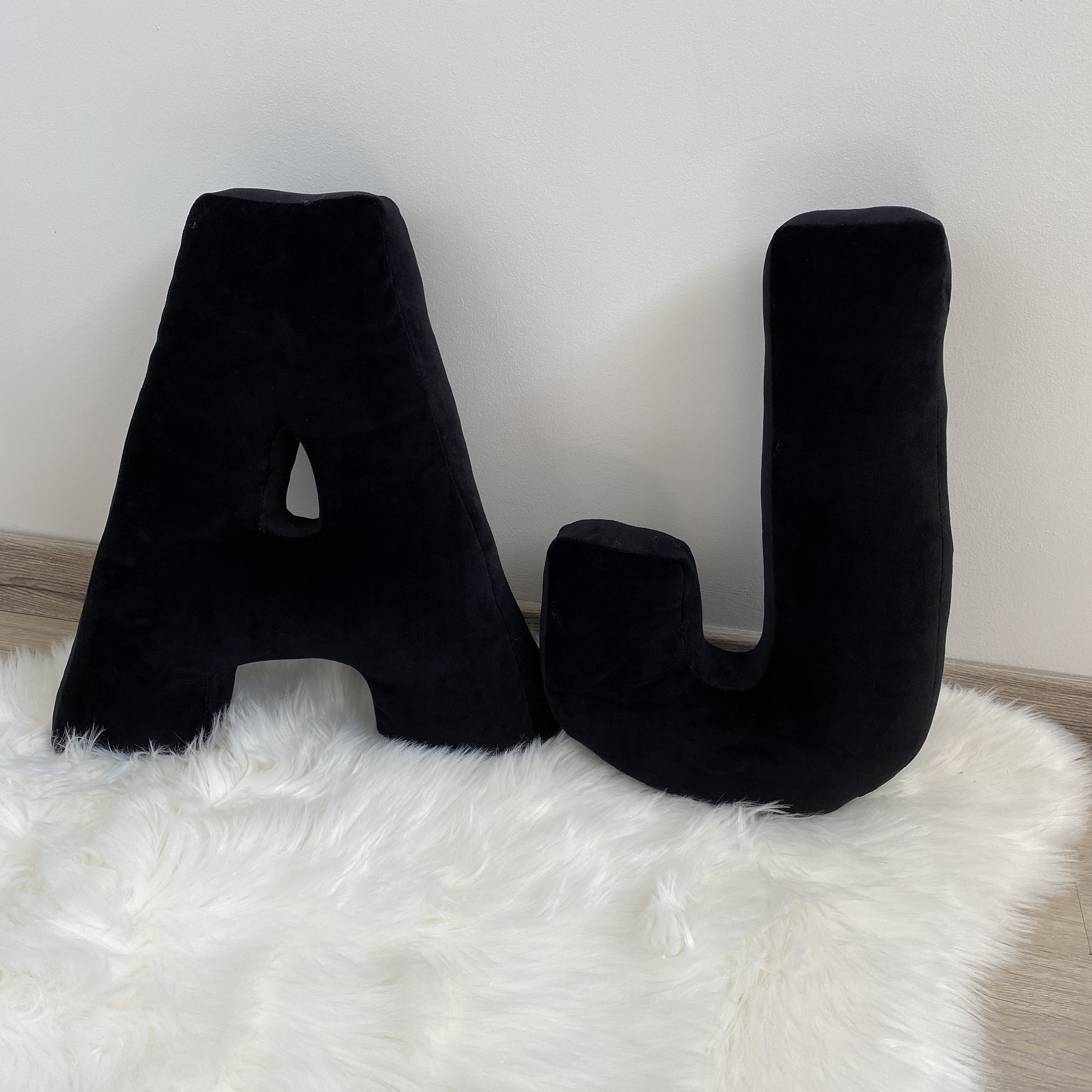 Red Monogram Letter Pillow, Fabric Letters Decoration, Personalized ...