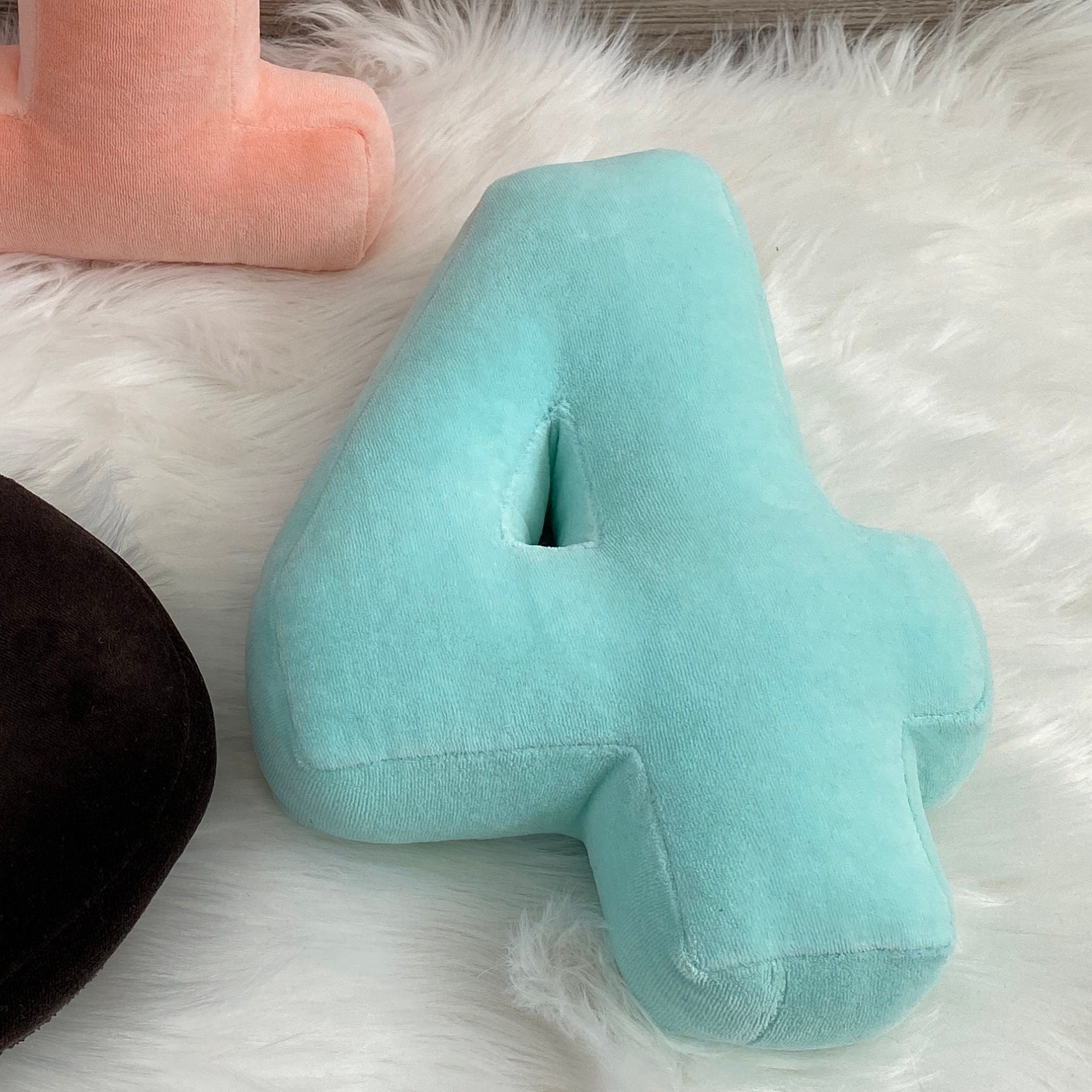 Velour Number Pillow: Personalized Kid Room Decor - Etsy