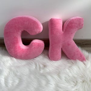 Personalized Pink Velour Letter Pillow: Custom Monogram Initial - Etsy